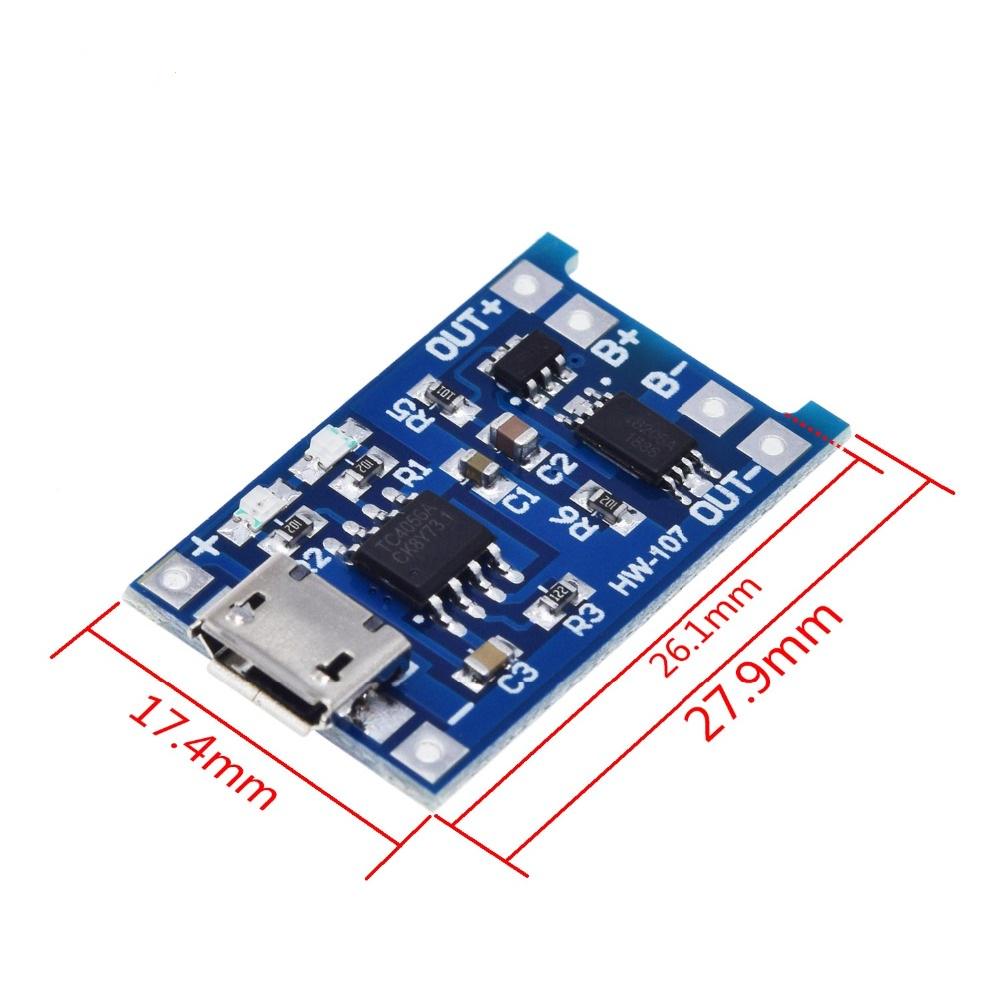TP4056- Micro USB Li-ion Battery Charging Board With Current Protection ...